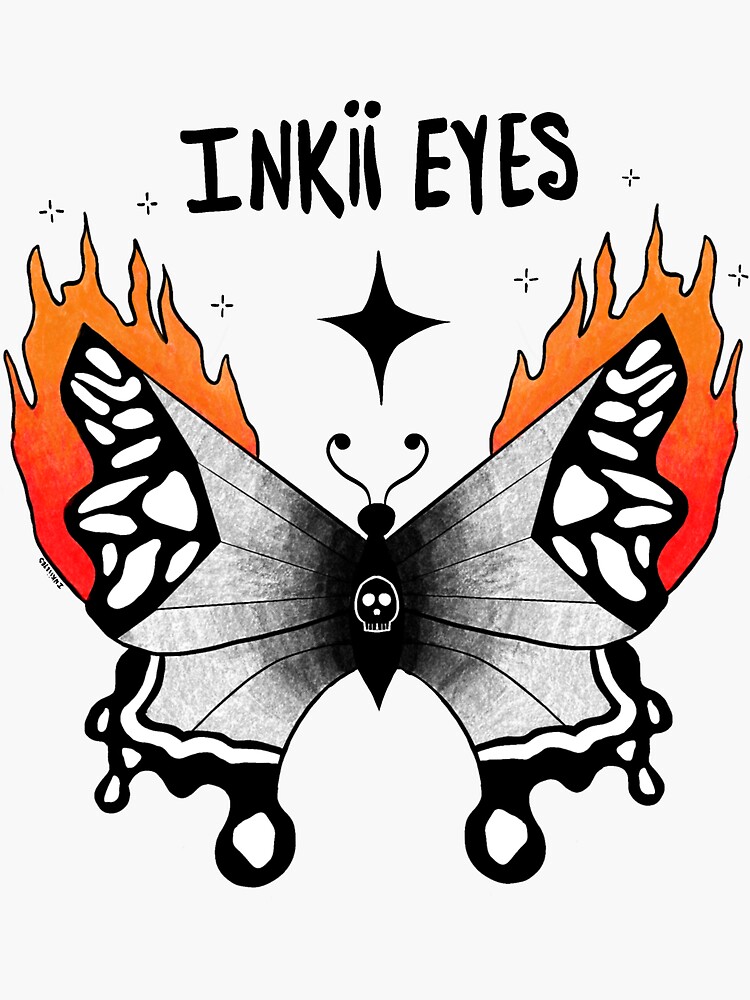 "Fire Butterfly " Sticker by Inkiieyes | Redbubble