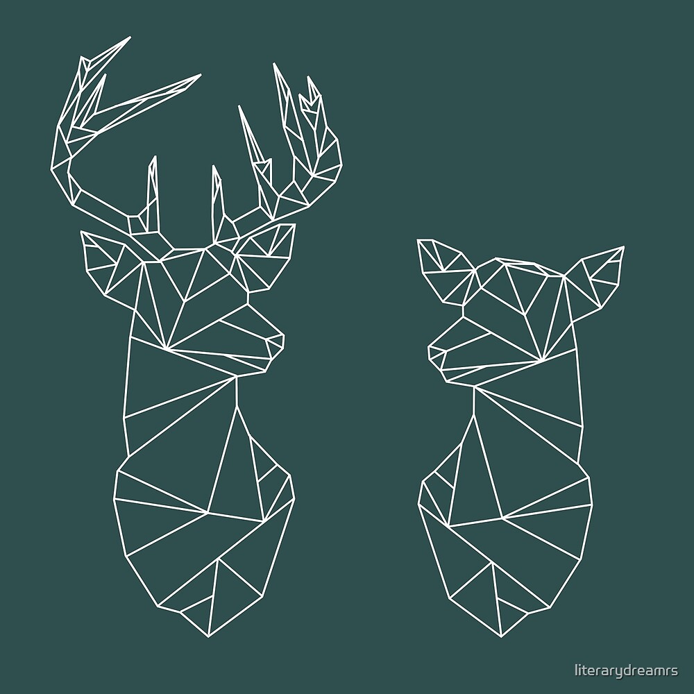 "Geometric Stag and Doe" by literarydreamrs | Redbubble