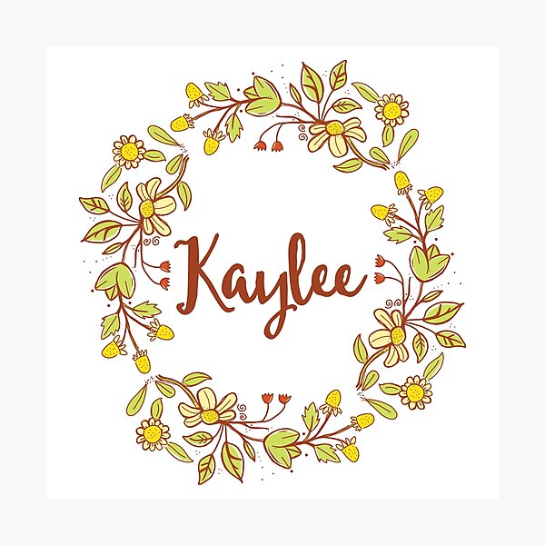 "Kaylee lovely name and floral bouquet wreath" Photographic Print by ...