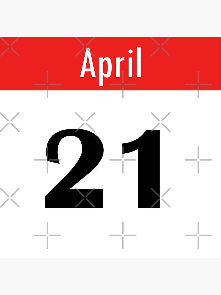 "21th April Calendar" Sticker for Sale by mostafaelbek | Redbubble