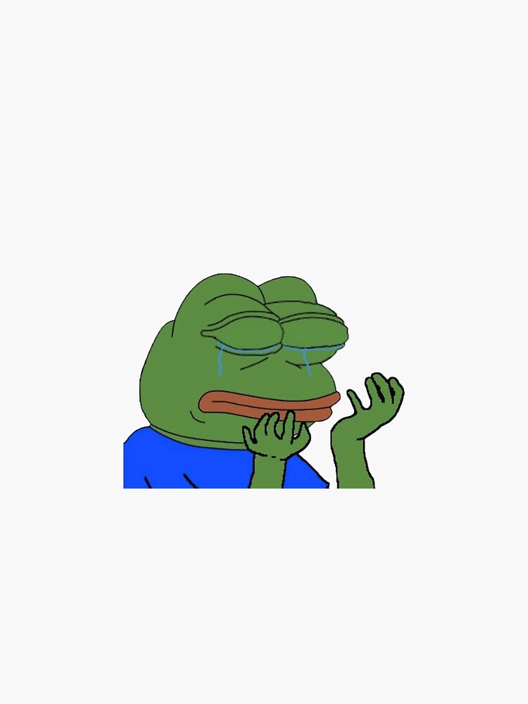 "PepeHands twitch emote" Sticker for Sale by aetherical | Redbubble