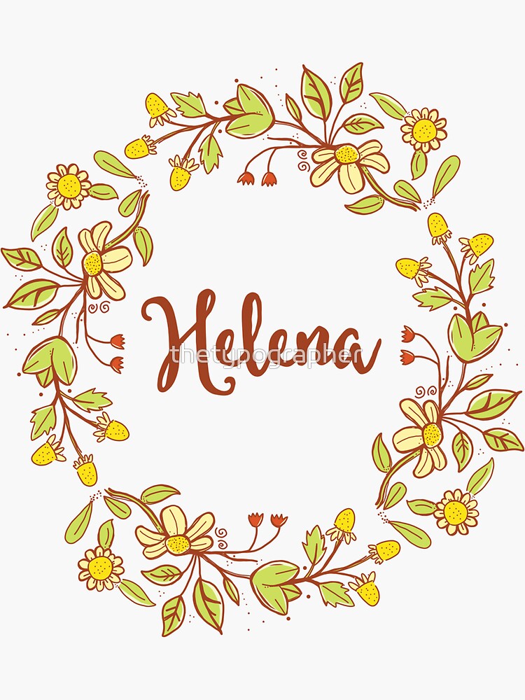 "Helena lovely name and floral bouquet wreath" Sticker for Sale by ...
