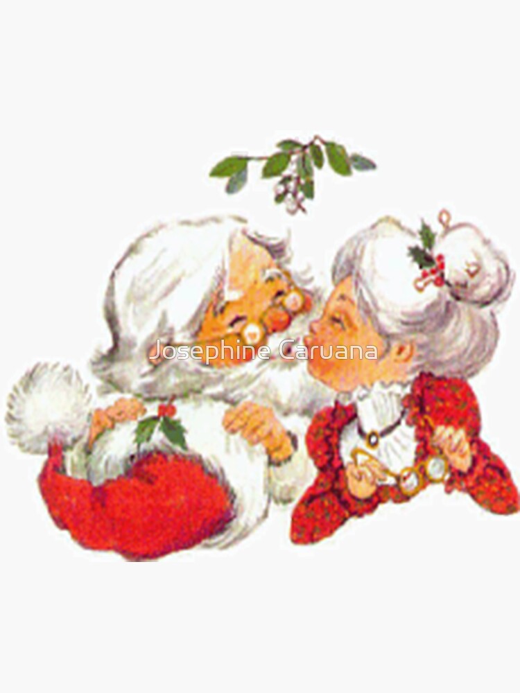 "Mr and Mrs Claus" Sticker for Sale by Boxbrowney | Redbubble