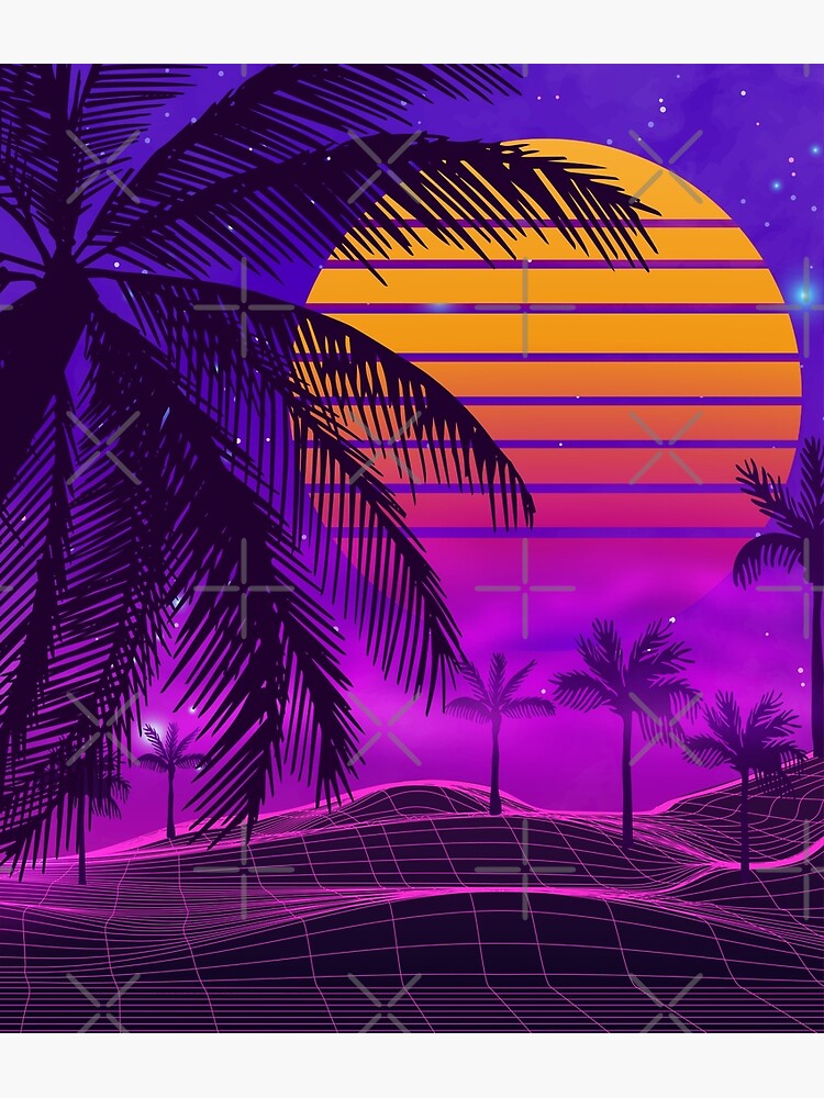 "80s sunset synthwave" Poster for Sale by MaiZephyr | Redbubble