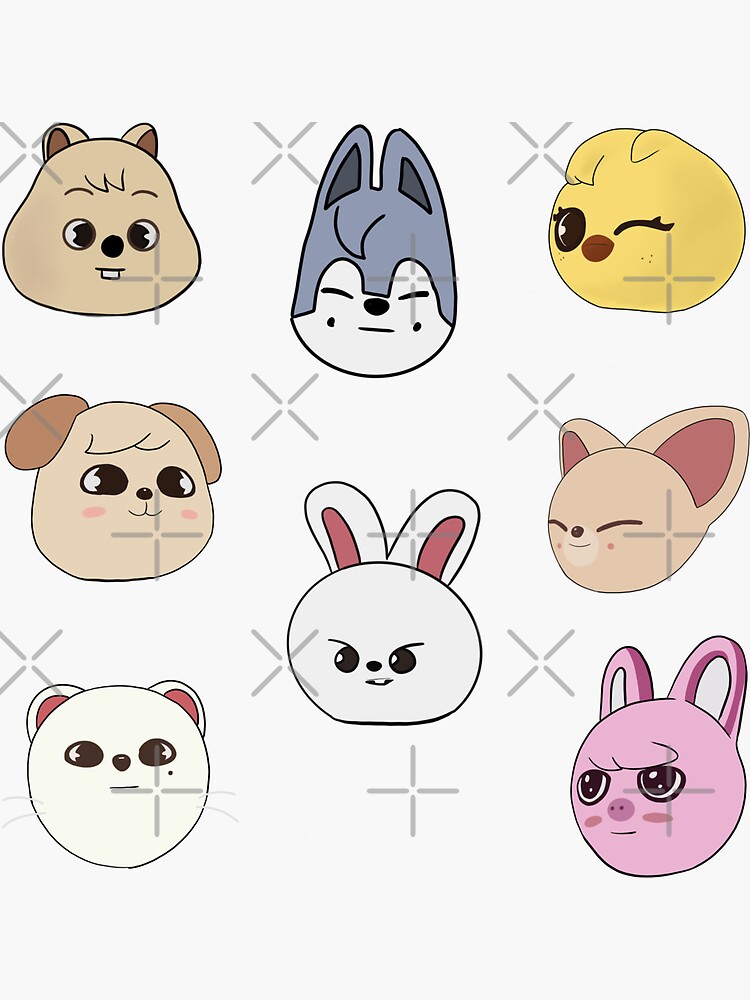 "Stray Kids sticker pack - SKZoo members ot8" Sticker for Sale by ...