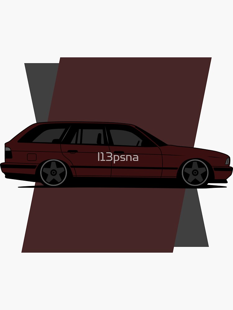 "E34 Touring Side Toon" Sticker by l13psna | Redbubble