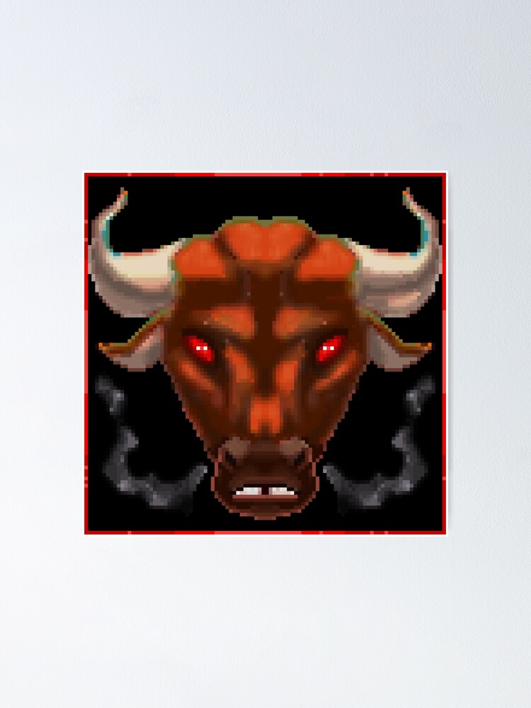 "Encounter: Minotaur head PIXEL" Poster by maloiko | Redbubble