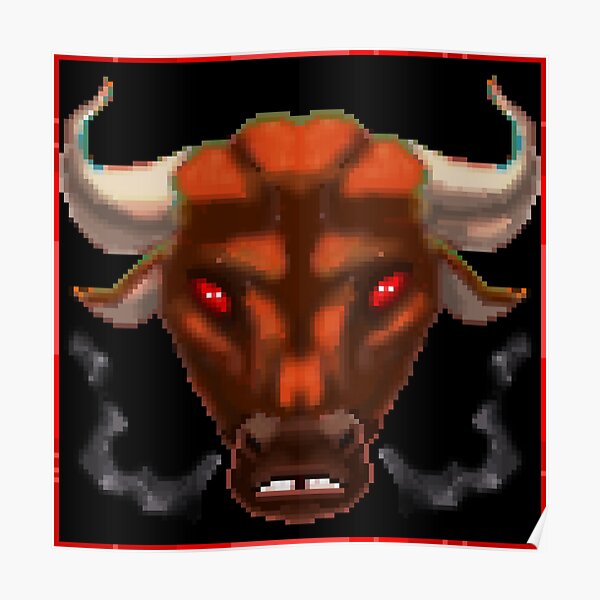 "Encounter: Minotaur head PIXEL" Poster by maloiko | Redbubble