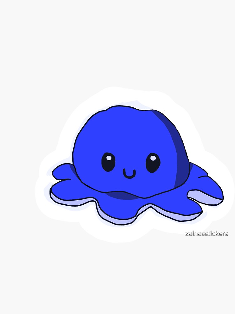 "Adorable Happy Blue Octopus" Sticker for Sale by zainasstickers ...