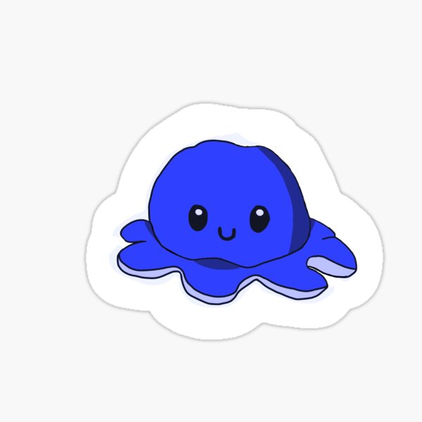 "Adorable Happy Blue Octopus" Sticker for Sale by zainasstickers ...
