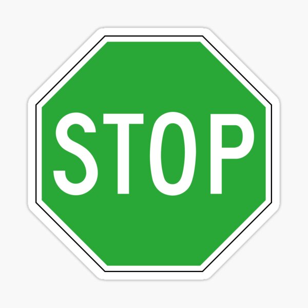"Green Stop Sign" Sticker for Sale by ecccco | Redbubble