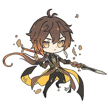 "Genshi Impact Chibi Zhongli - God of Contracts" Sticker for Sale by ...