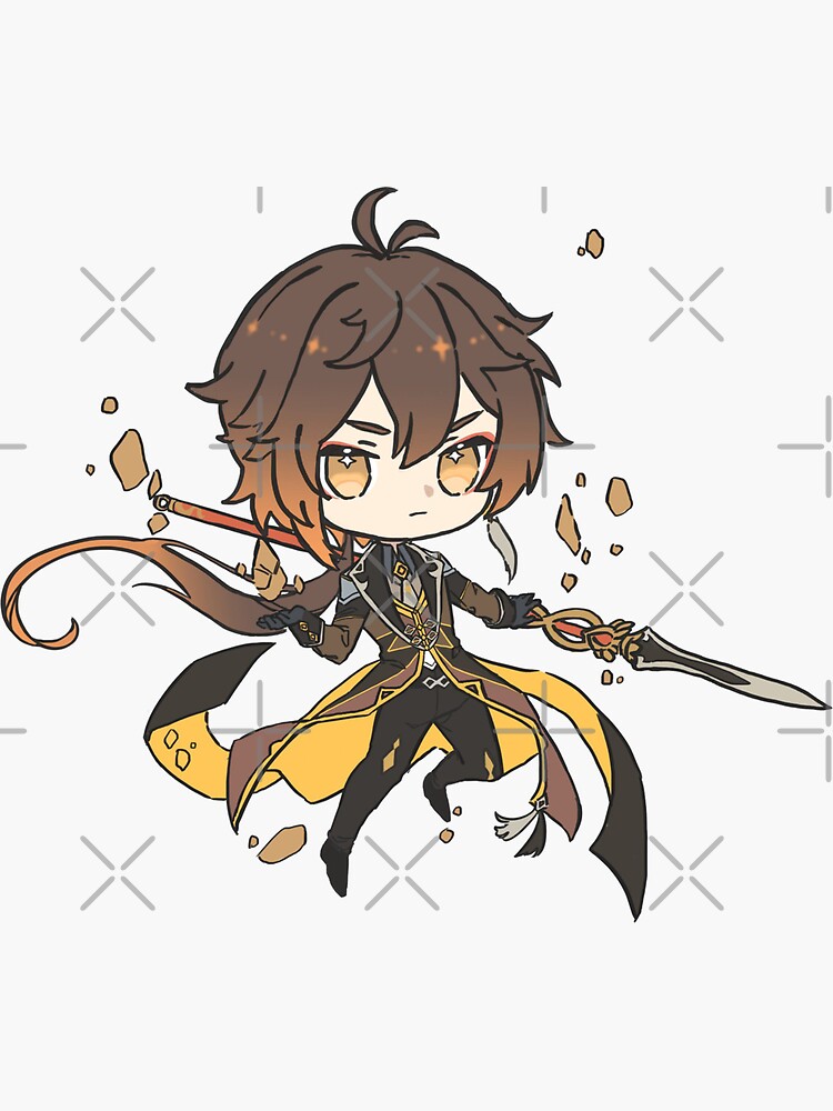 "Genshi Impact Chibi Zhongli - God of Contracts" Sticker for Sale by ...