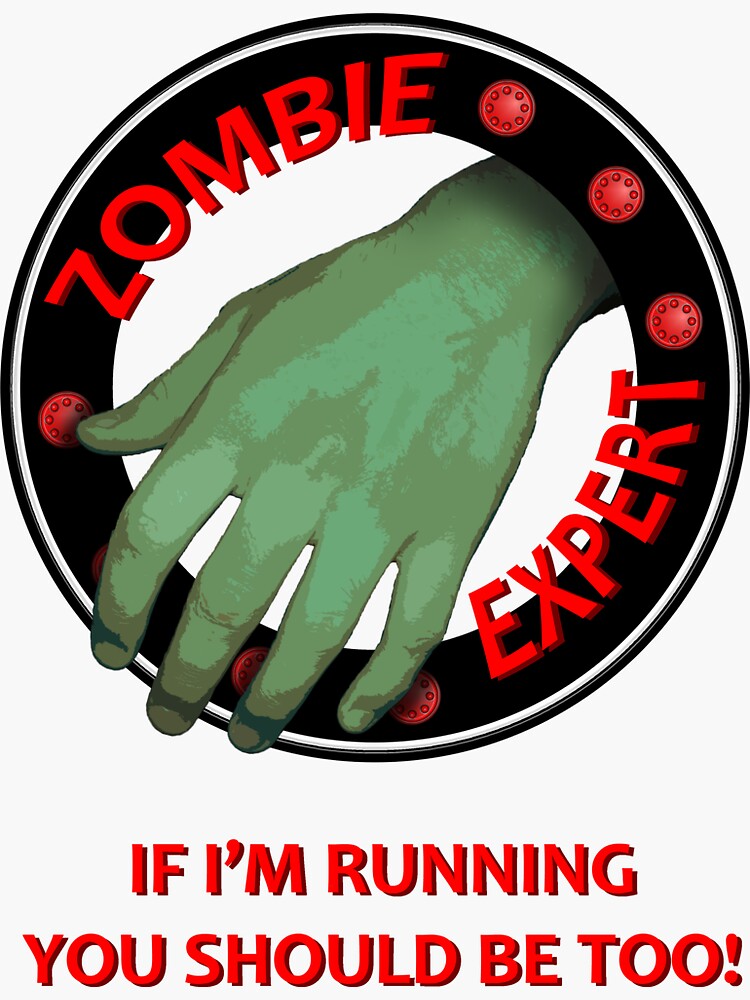 "Zombie Expert" Sticker for Sale by RailstonArtwork | Redbubble