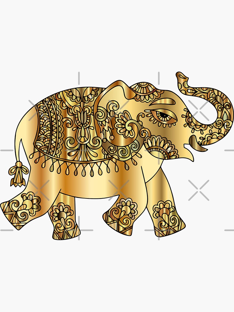 "Gold elephant art" Sticker for Sale by Photography-Art | Redbubble