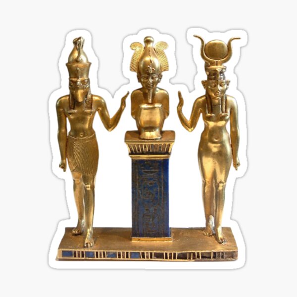 "cartouche of King Osorkon flanked seated by Horus and Isis" Sticker ...
