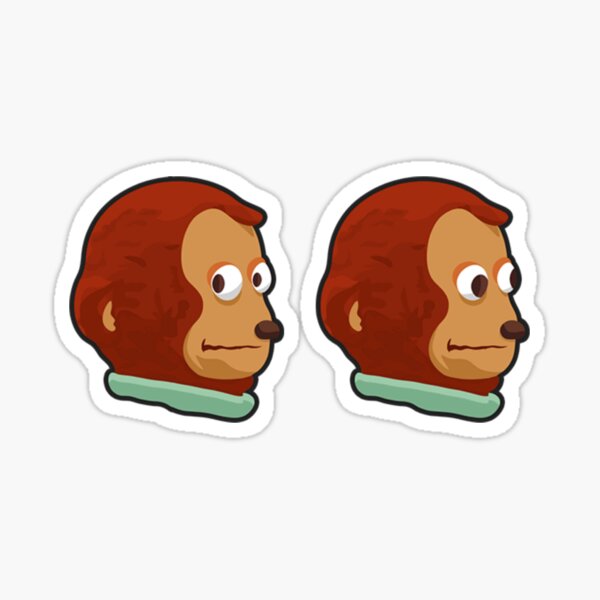 "Monkey Stare Meme, funny memes" Sticker by mastoart | Redbubble