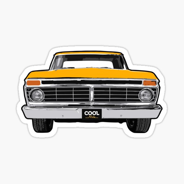 "70's Yellow F Truck" Sticker for Sale by CoolRide | Redbubble