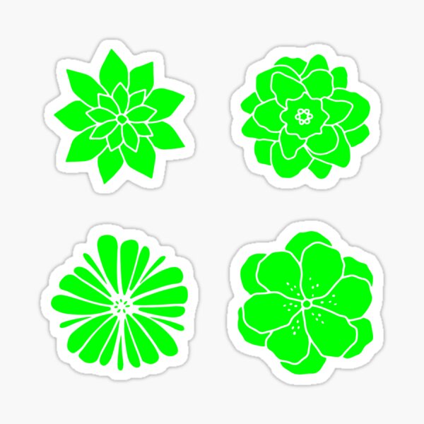 "Green Flowers Sticker Pack" Sticker by ArcadePlayed | Redbubble