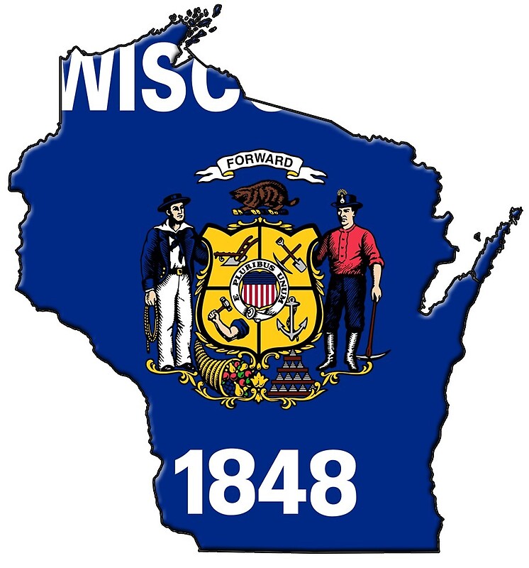 "Wisconsin State Flag & Outline" by Davedinho | Redbubble