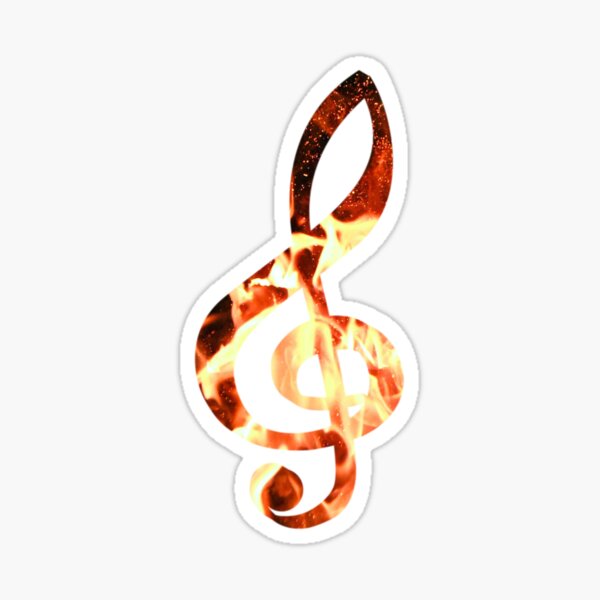 "Fire Treble Clef " Sticker by InspireShop | Redbubble