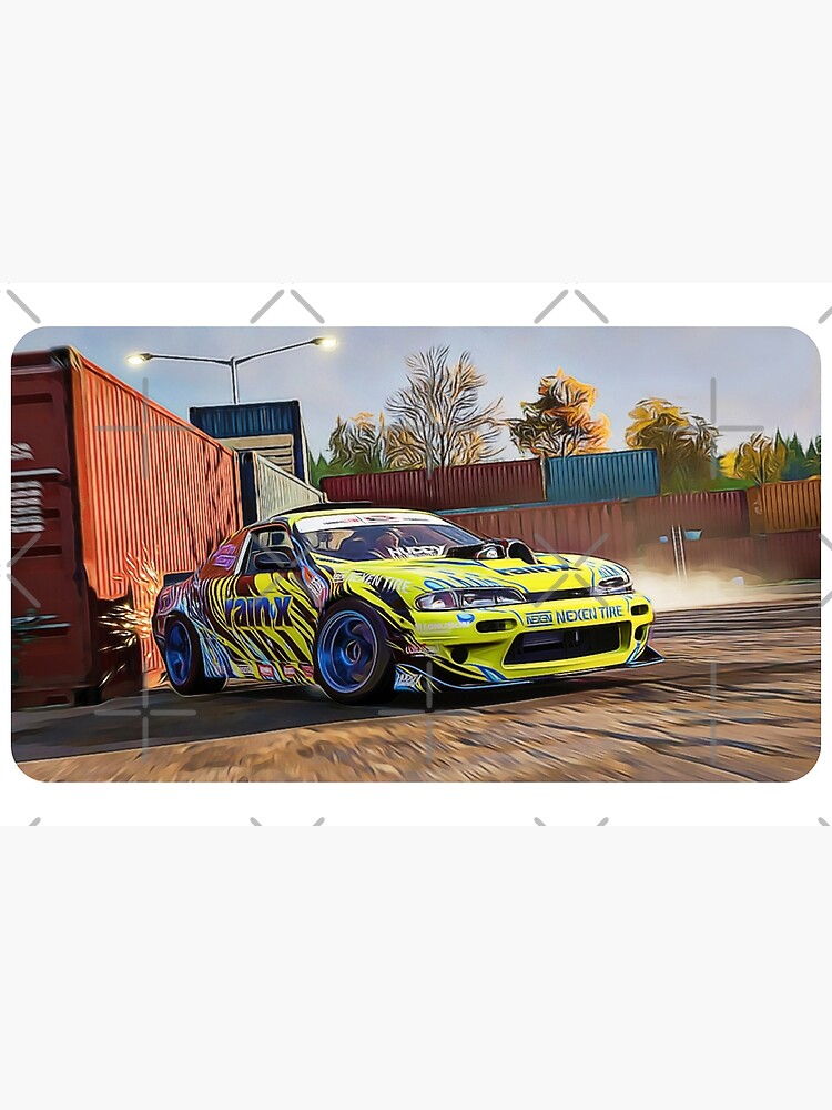 Póster «Silvia s15 Drift Yellow Cartoon Dibujo Acción Imprimir» de Auto ...