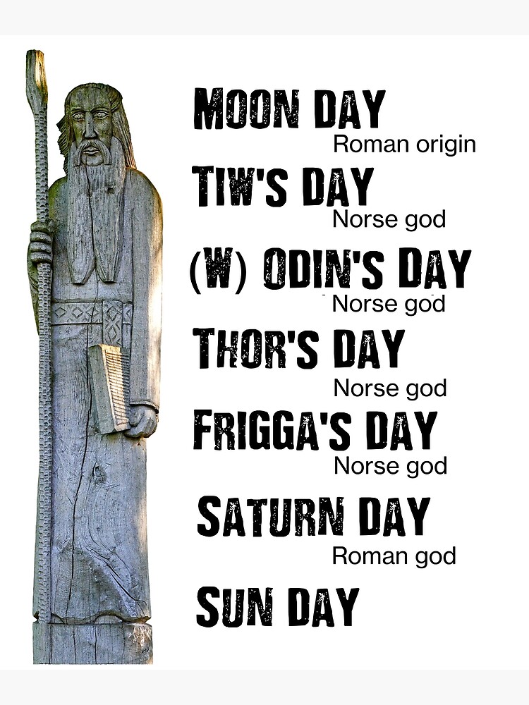 "DAYS OF THE WEEK - ETYMOLOGY AND HISTORY" Poster for Sale by ...