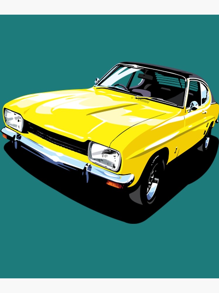 "Ford Capri British Ford Capri in yellow" Poster by 2020Printwork ...