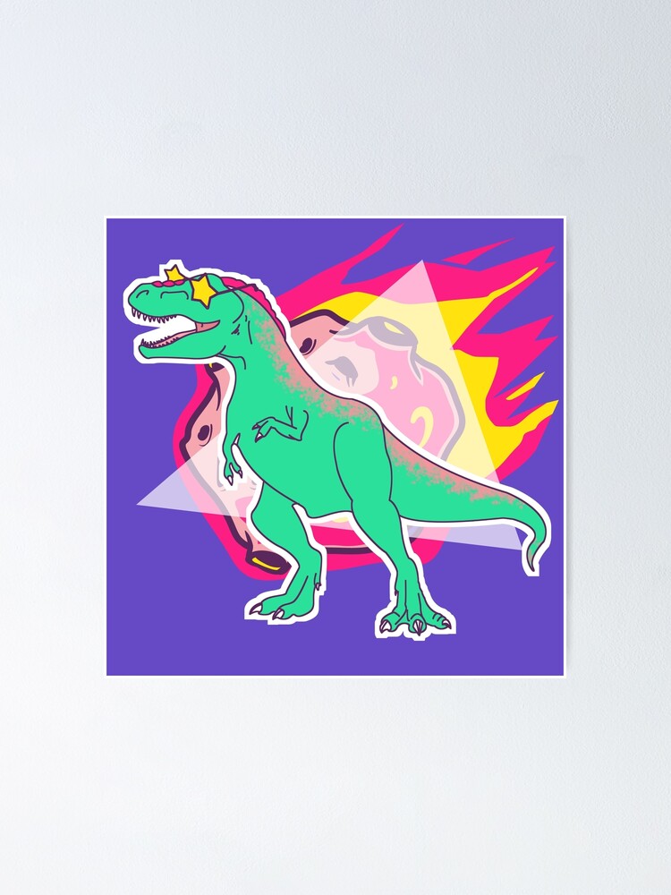 "T-rex dinosaur having a disco party" Poster by olimaki | Redbubble