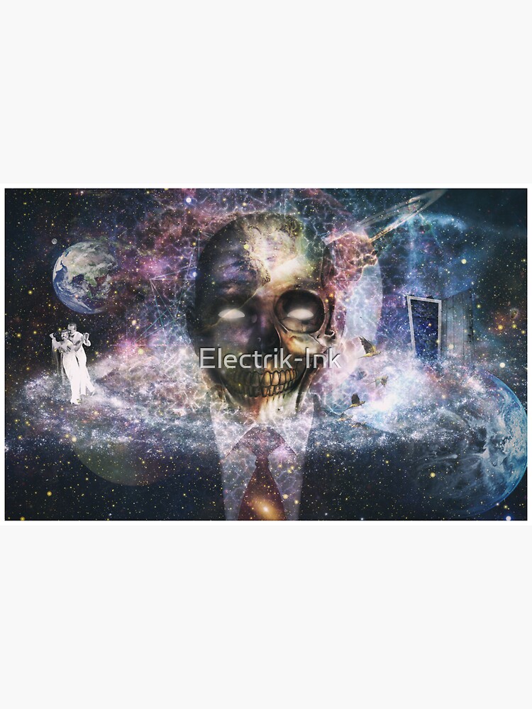 "Gothic Galaxy Skeleton Skull in Suit & Tie" Sticker for Sale by ...