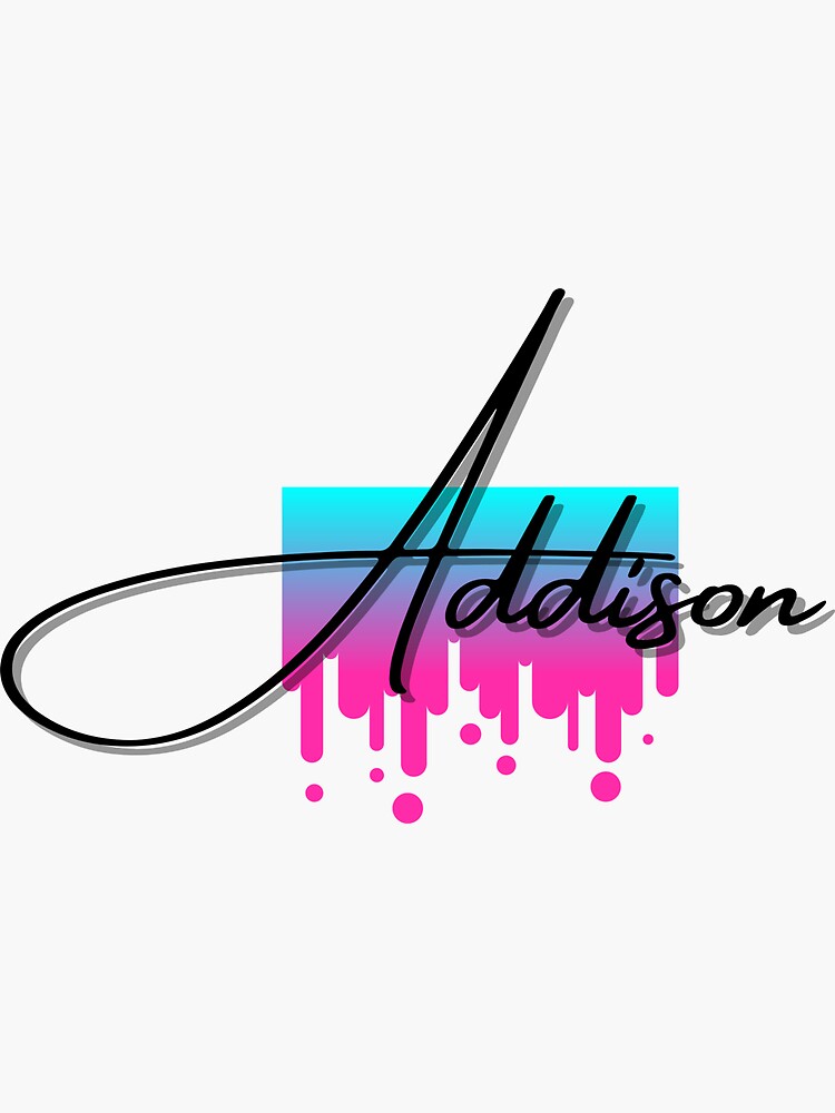 "Addison" Sticker for Sale by MarcusLawrence5 | Redbubble