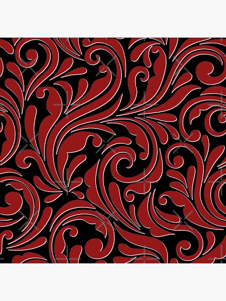 "Decorative Red And Black" Sticker by FantasySkyArt | Redbubble