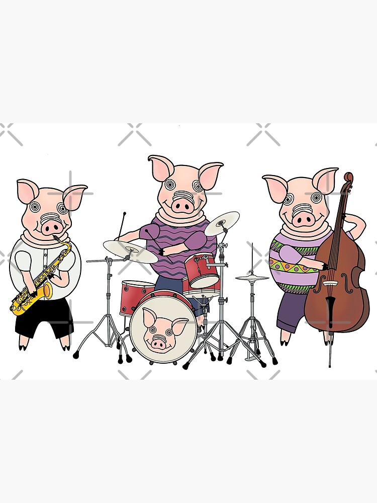 "Pig jazz band" Poster by SnailAndCo | Redbubble