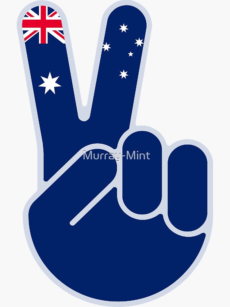 "Peace sign (Australian flag)" Sticker by Murray-Mint | Redbubble
