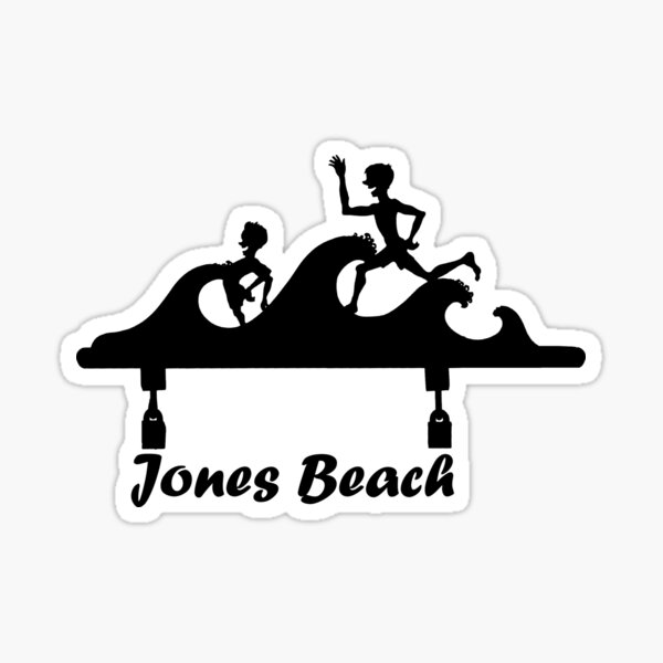 "Jones Beach Art Deco Sign - Kids in the Surf" Sticker for Sale by ...