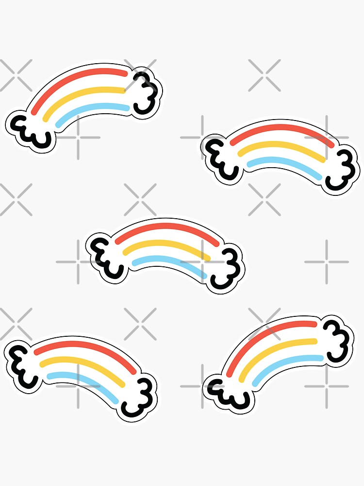 "illustrated cute rainbow sticker pack" Sticker for Sale by ...