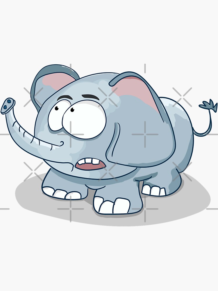 "Cute Blue baby elephant scared art" Sticker for Sale by Photography ...