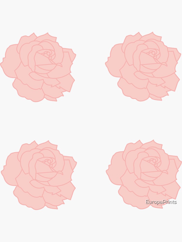 "Light Pink Rose Pack" Sticker for Sale by EuropaPrints | Redbubble