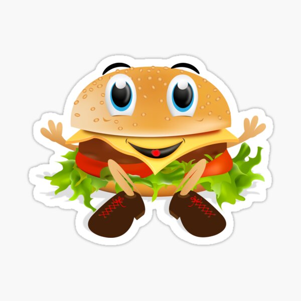 "Smiling burger" Sticker for Sale by Alanioz | Redbubble