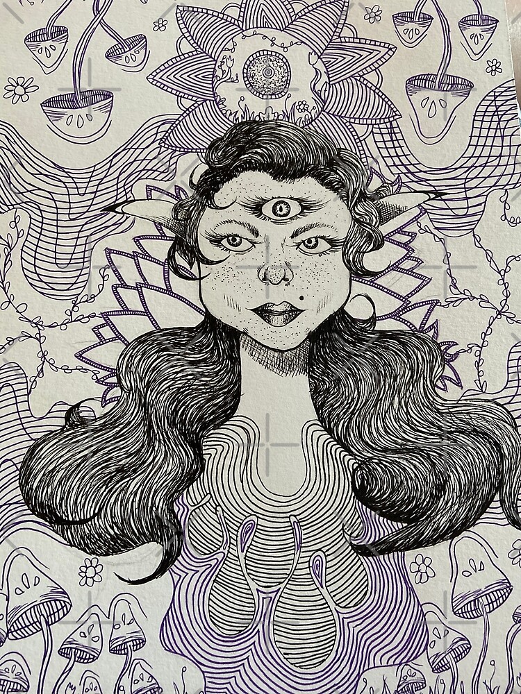 "Trippy Girl Art" Poster by Onlyomniscience | Redbubble