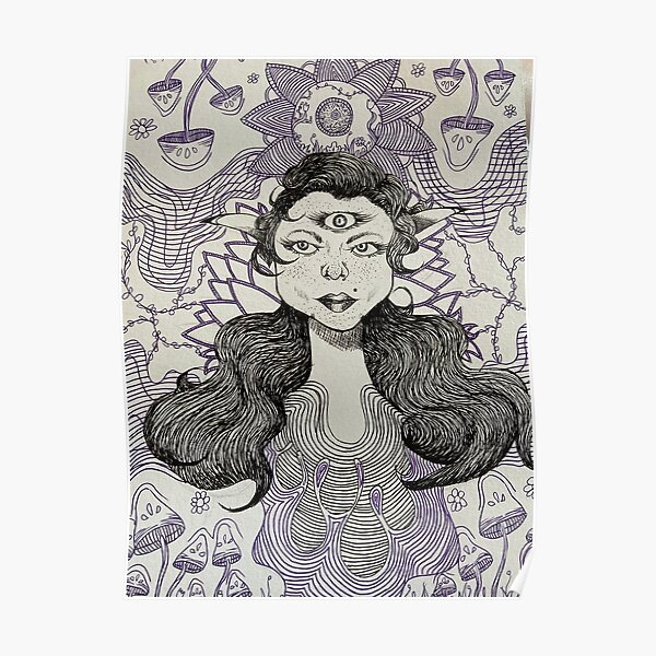 "Trippy Girl Art" Poster by Onlyomniscience | Redbubble