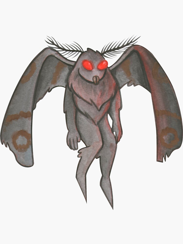 "Mothman (pink background)" Sticker for Sale by ibyrd-7 | Redbubble