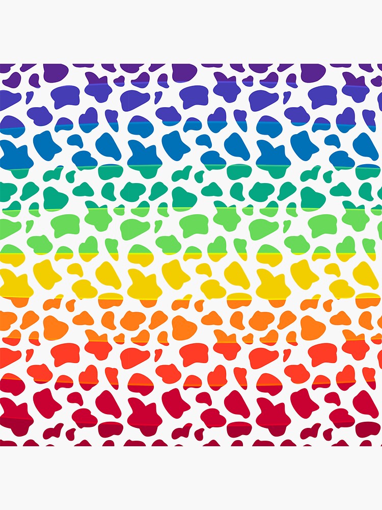 "Rainbow Cow Print" Sticker for Sale by PeppernCo | Redbubble