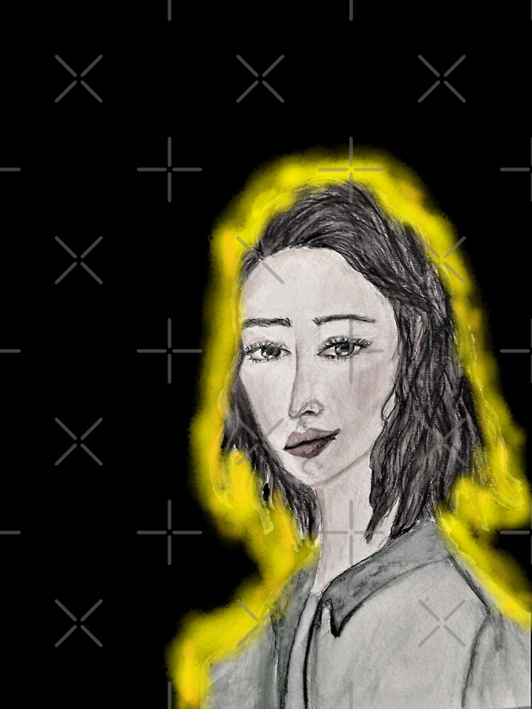 "BW PORTRAIT, YELLOW GLOW" Sticker for Sale by IvanaKada | Redbubble