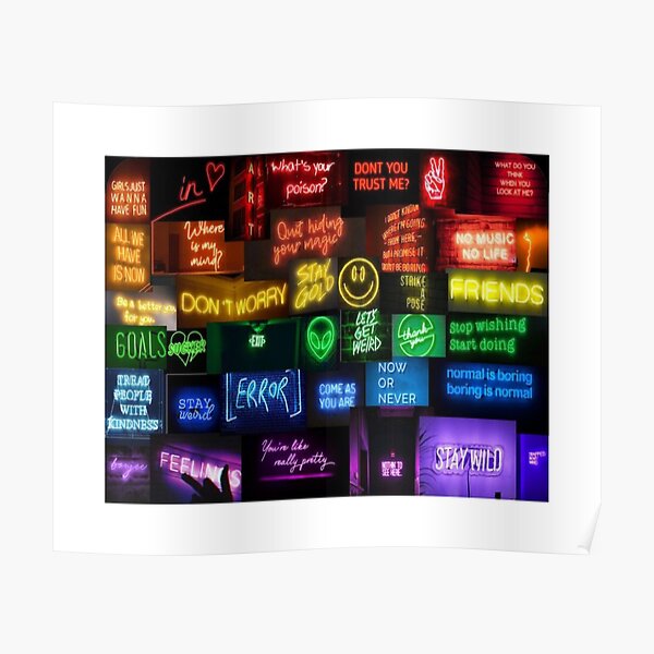 "Neon sign collage" Poster for Sale by Als10806 | Redbubble