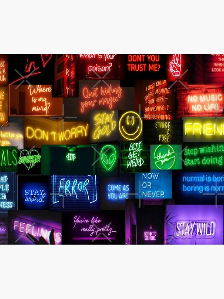 "Neon sign collage" Tapestry by Als10806 | Redbubble