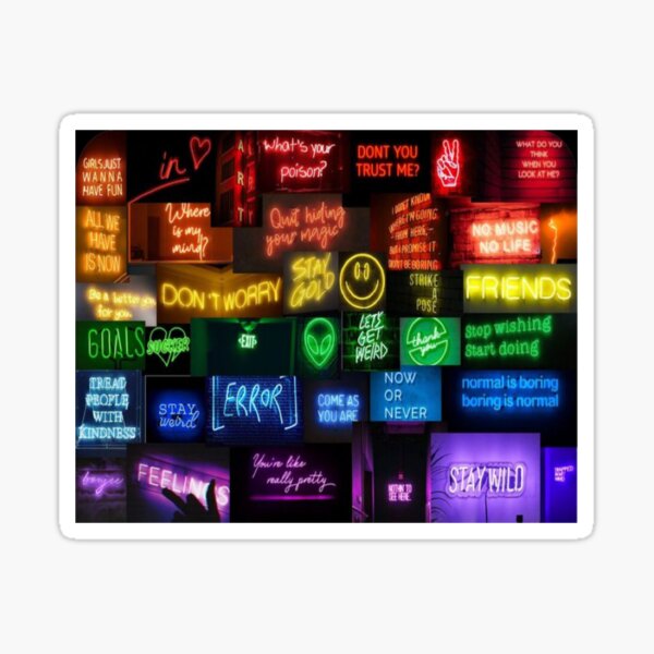 "Neon sign collage" Sticker for Sale by Als10806 | Redbubble