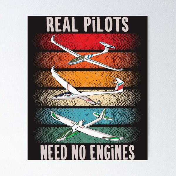 "Vintage Sailplane Pilot Gliding Gift For Gliders" Poster for Sale by ...
