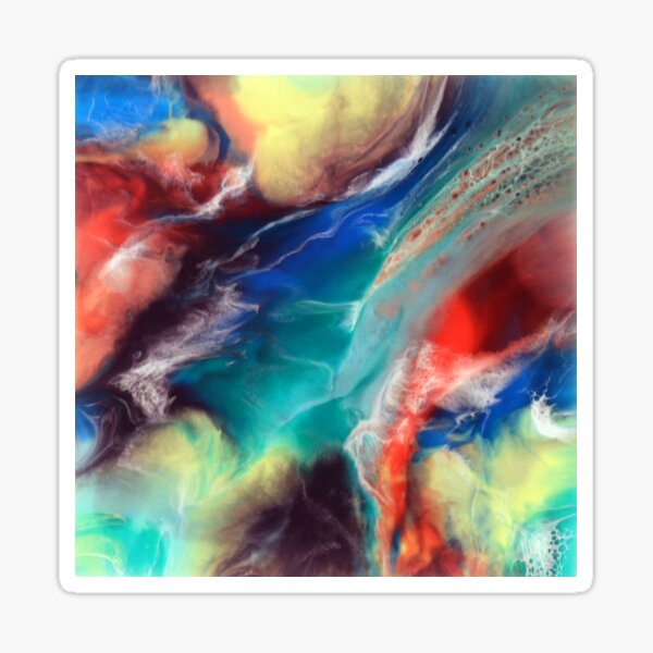 "Multicolor 1 - Abstract Resin Art" Sticker for Sale by fc13empire ...