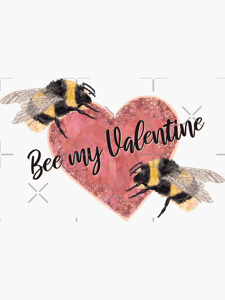 "Bee My Valentine, Valentines Day, Bee Bumblebee and Pink Love Heart ...